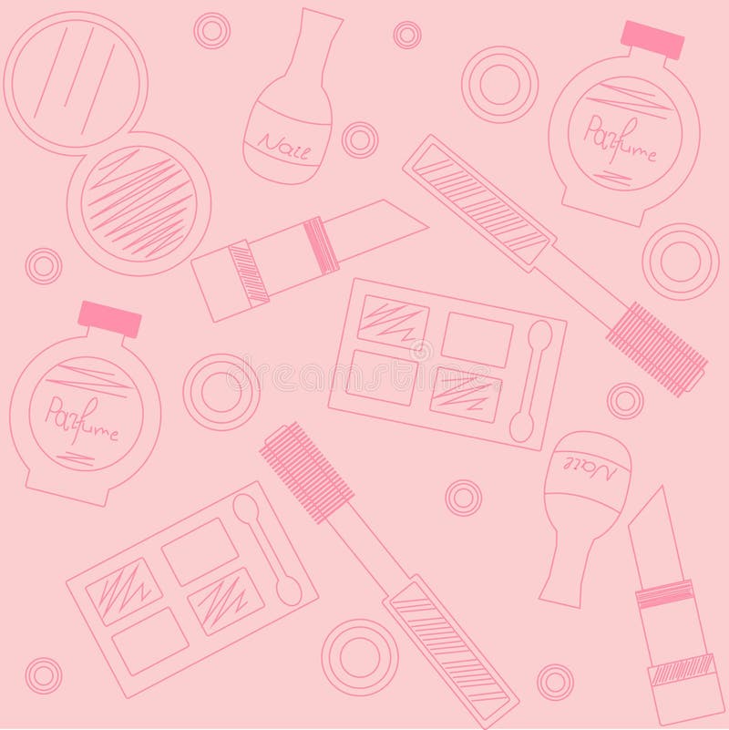 Makeup seamless pattern stock illustration. Illustration of beauty ...