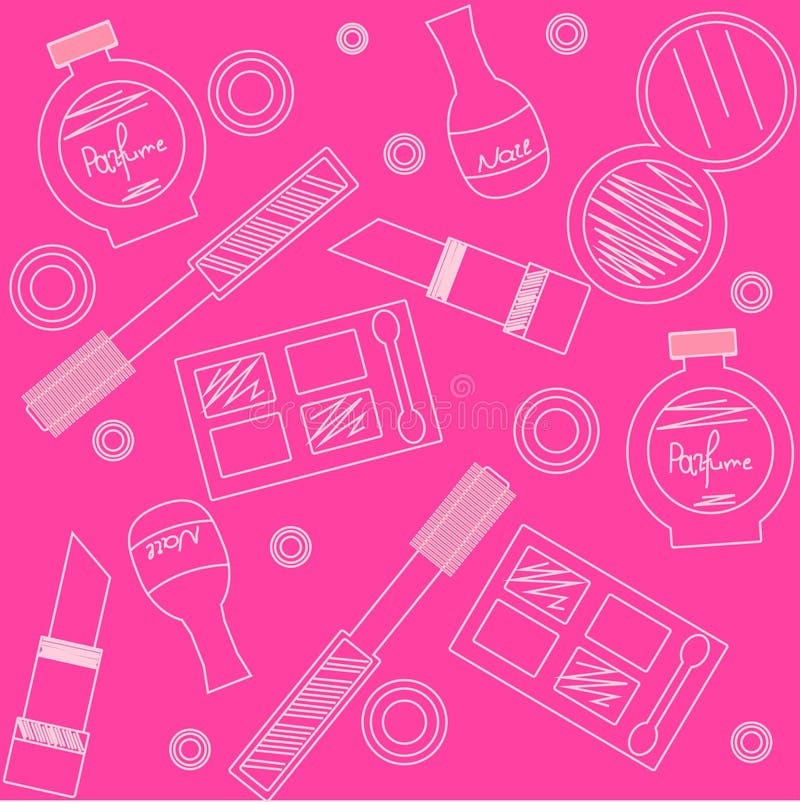 Makeup seamless pattern stock illustration. Illustration of accessories ...