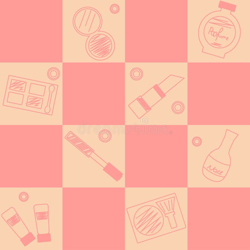 Makeup seamless pattern stock illustration. Illustration of care - 29978758
