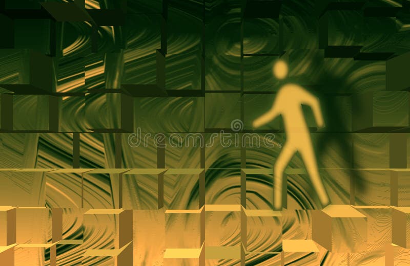 Background-man Walking on Blocks Stock Illustration - Illustration of ...