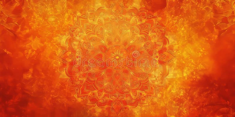 Background with Mandala Patterns, Bright Red and Orange Shades Stock ...