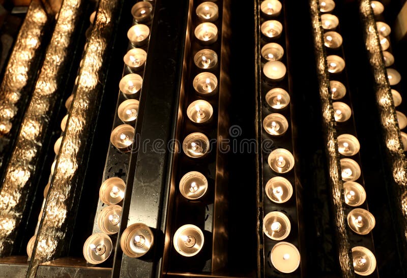 Background of many candles stock photo. Image of background - 163750368