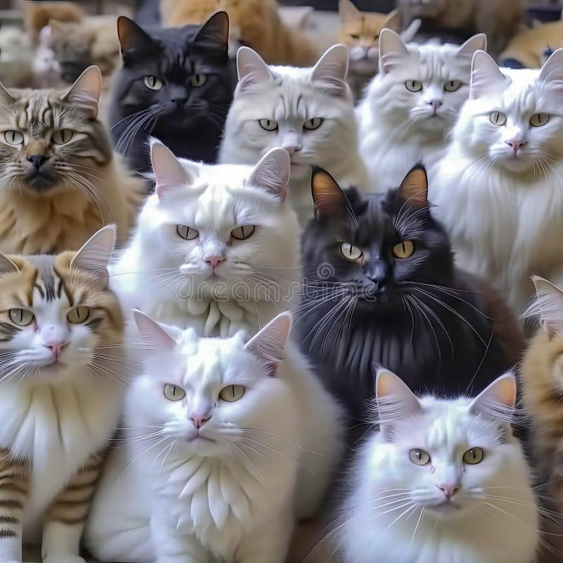 Background of Many Cats, Cute Stray Cats Stock Image - Image of curious ...