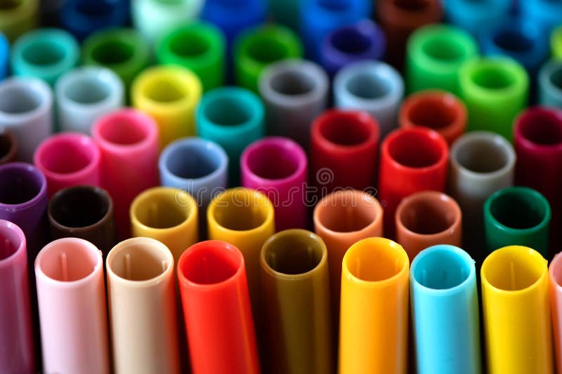 Background with Many Colored Markers. World of Markers Stock Image ...