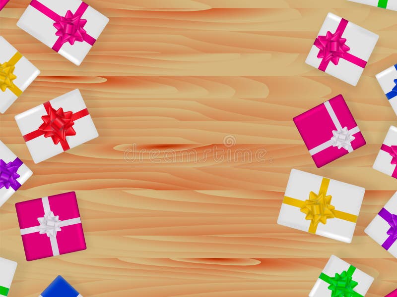 Background with Many Gift Boxes with Space for Text. Vector ...