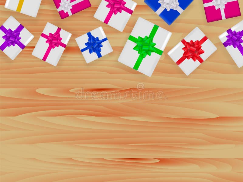 Background with Many Gift Boxes with Space for Text. Vector ...