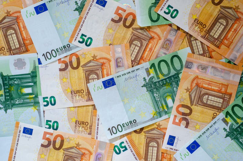 Background of Many Euro Currency Notes Stock Image - Image of credit ...