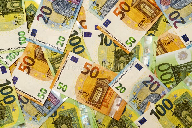Background of Many Euro Currency Notes Stock Image - Image of objects ...