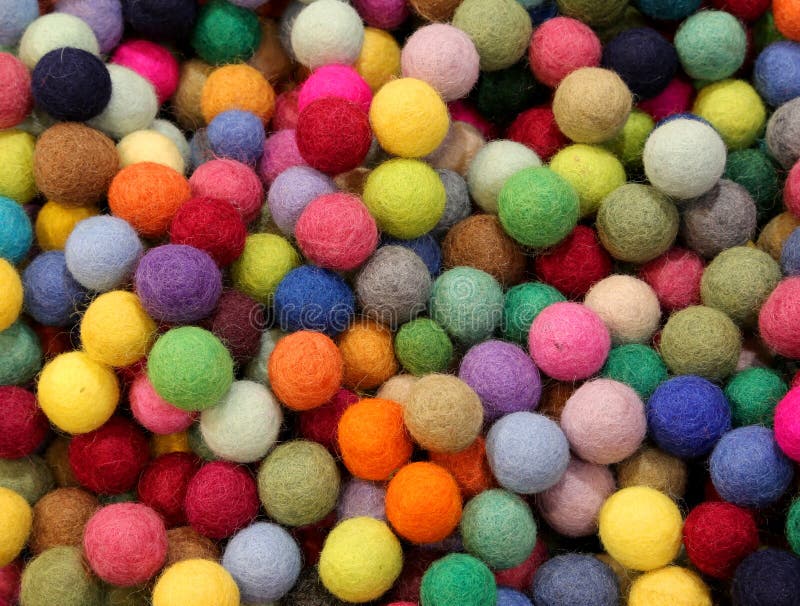 Background of Many Felt Balls Stock Photo - Image of colour, multicolor ...