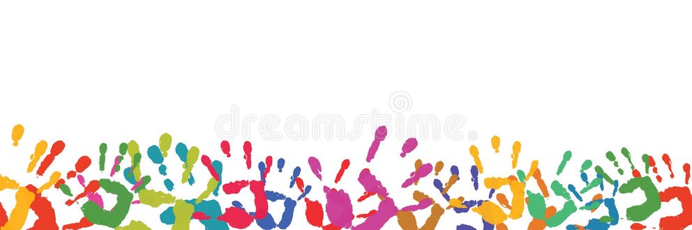 Background with Many Hand Prints Stock Illustration - Illustration of ...