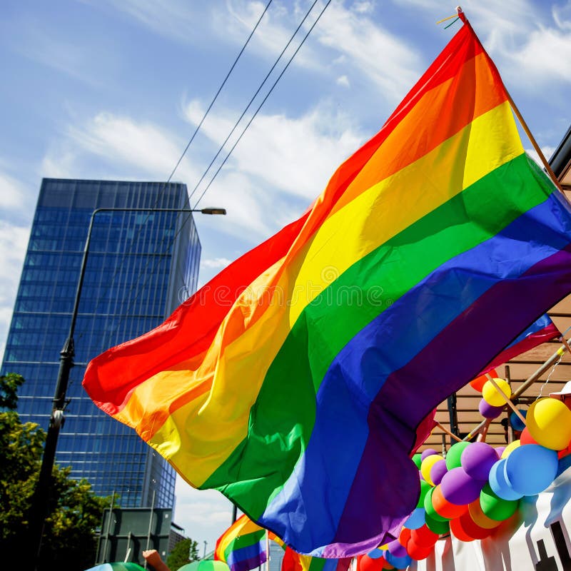 Background of Many Rainbow LGBT Flags. Stock Photo - Image of party ...