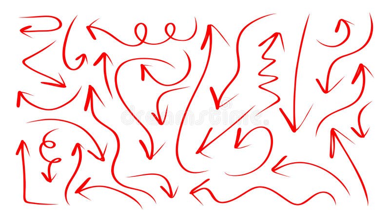 Background with Many Red Arrows Pointing in Different Directions Stock ...