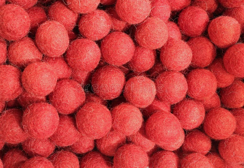 Background of Red Balls of Wool Stock Image - Image of small, bead ...