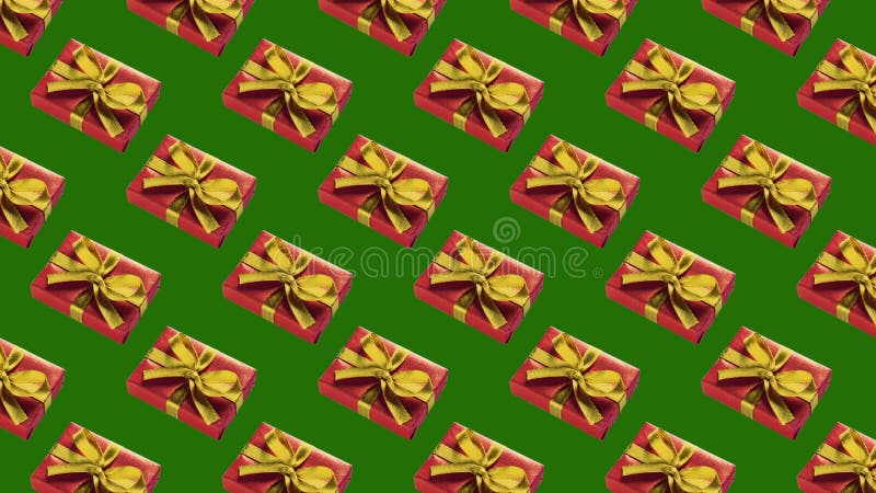 Background of Many Red Gift Boxes on Green Stock Image - Image of ...