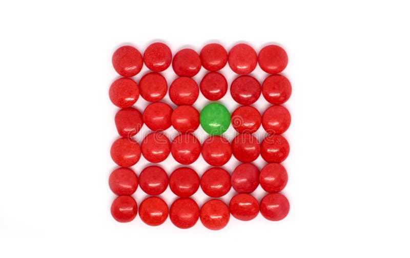 Background Many Red and One Green Candy Stock Image - Image of group ...
