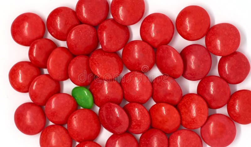 Background Many Red and One Green Candy Stock Image - Image of business ...