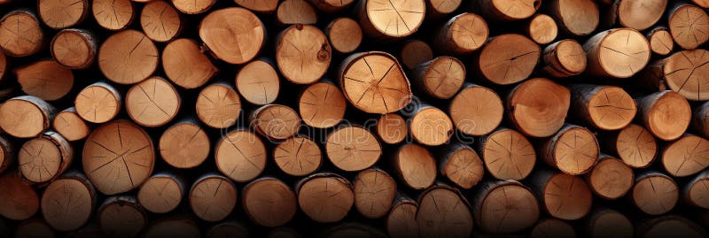 Background of Many Stacked Cut Tree Logs, Natural Wooden Trunks Texture ...