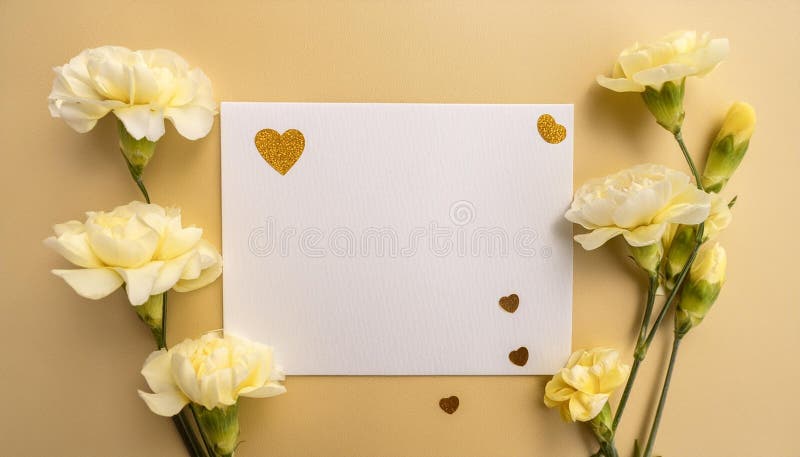 Background with Margin Frame Flowers and Empty Card with Copy Space for ...