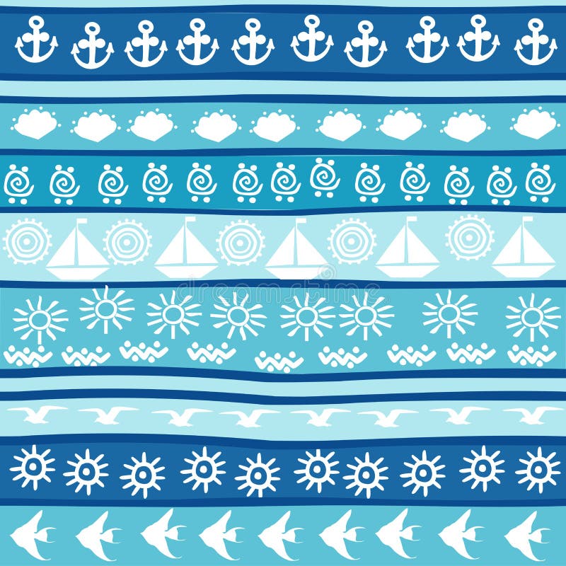 Background with Marine Motifs, Wrapping Paper Stock Vector ...