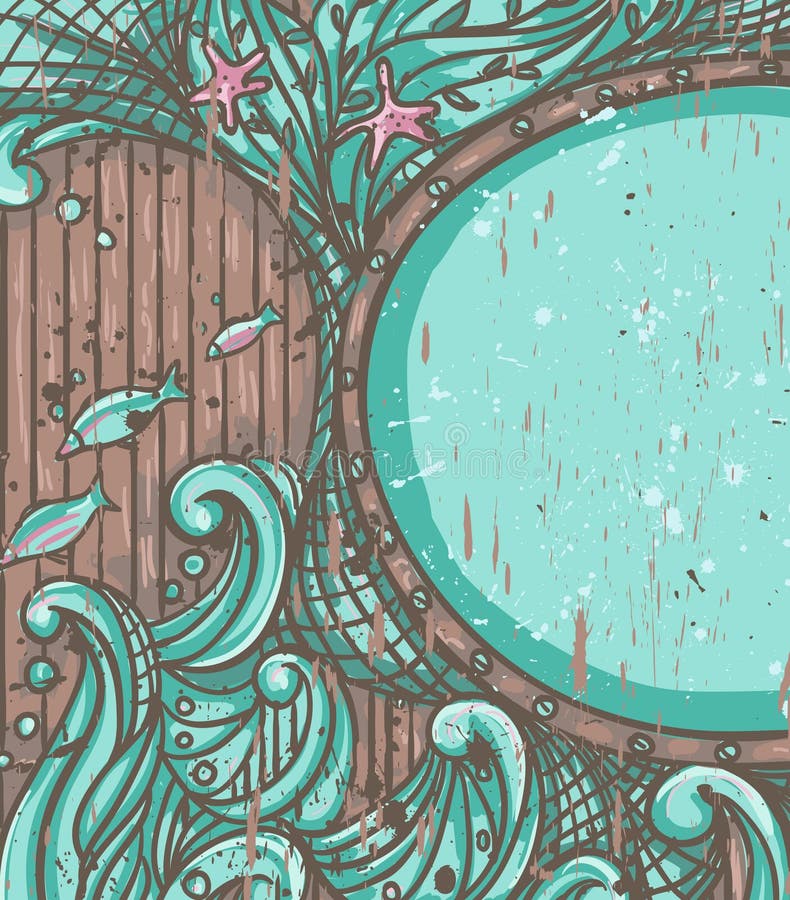 Background on the Marine Theme Stock Vector - Illustration of exotic ...