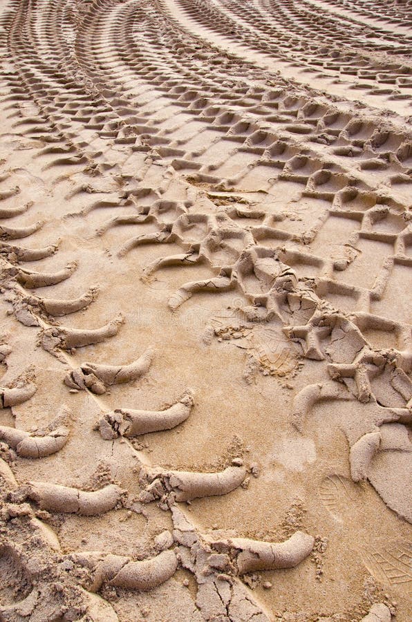 Background Mark Truck Wheels Sand Human Footprint Stock Image - Image ...