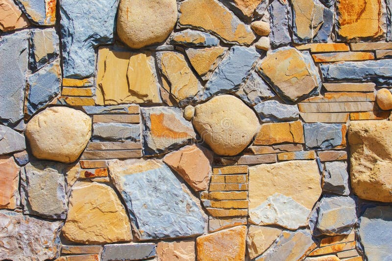 Background of Masonry. Wall of Different Types of Stone_ Stock Photo ...