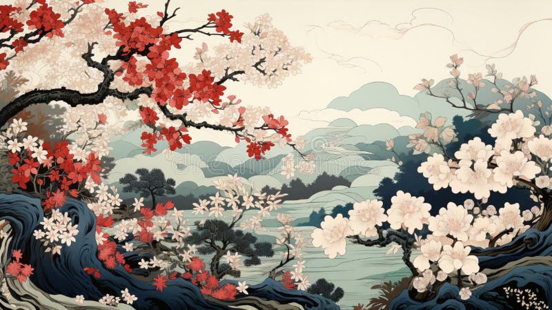 Background Material Japanese Background Illustration Creative Color ...