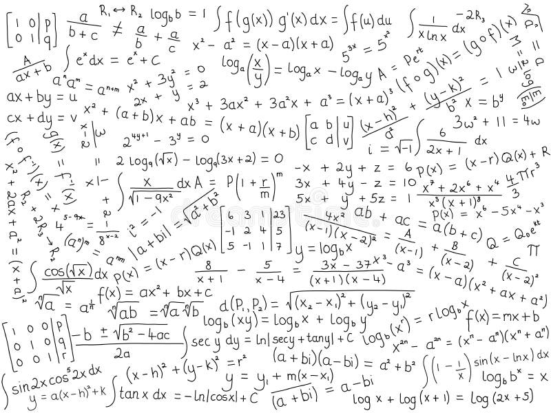 Background of Mathematical Formulae on White Background Stock Vector ... Background of Mathematical Formulae on White Background Stock Vector ...