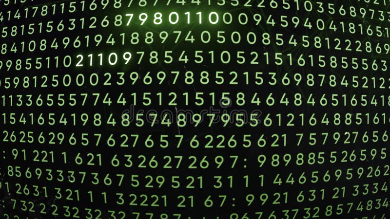 Background with Matrix Numbers Appearing and Glow. Motion Stock Photo ...