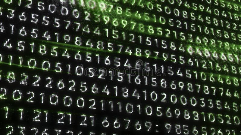 Background with Matrix Numbers Appearing and Glow. Motion Stock Image ...