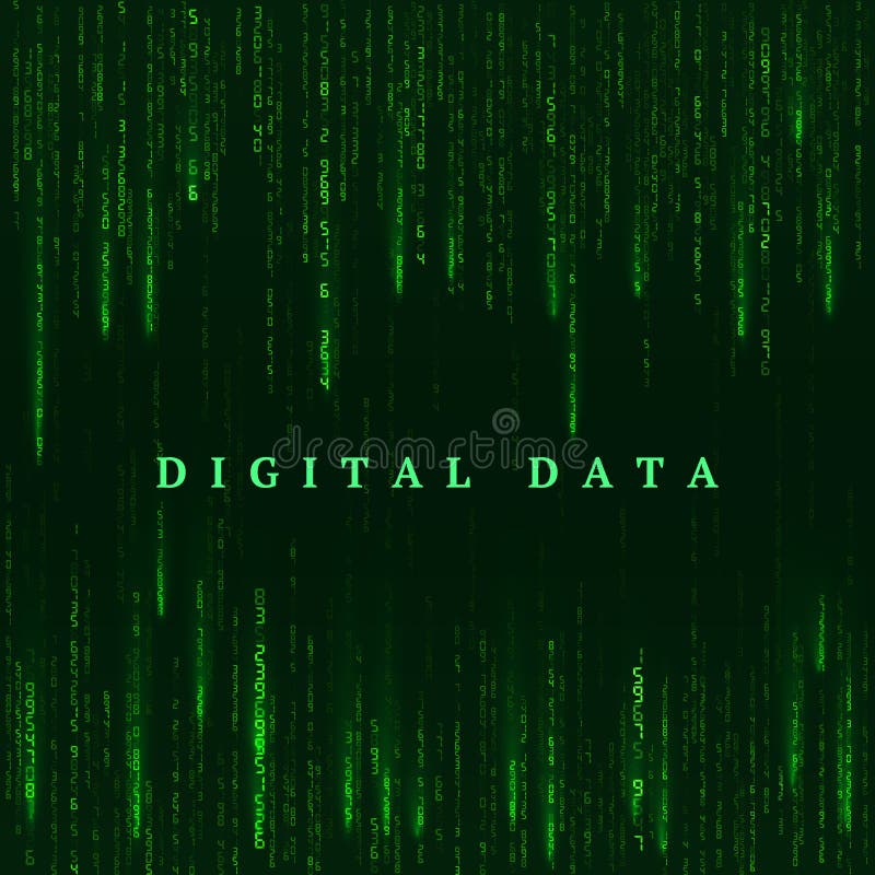 Background in a Matrix Style. Digital Virtual Reality Visualization ...