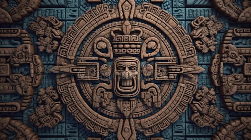 Background with Mayan Pattern. Generative AI Stock Illustration ...