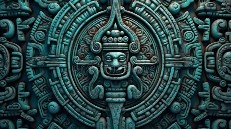 Background with Mayan Pattern. Generative AI Stock Illustration ...