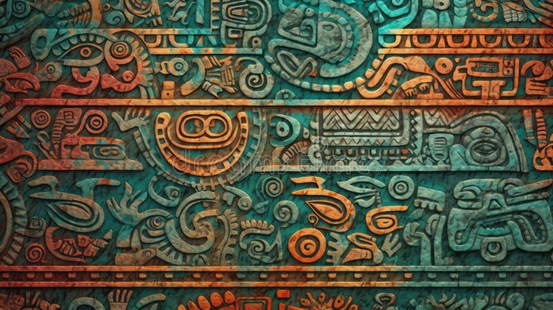 Background with Mayan Pattern. Generative AI Stock Illustration ...