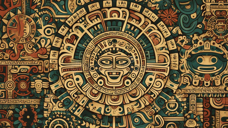 Background with Mayan Pattern. Generative AI Stock Illustration ...