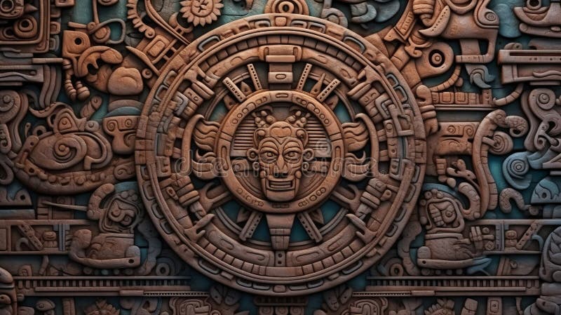 Background with Mayan Pattern. Generative AI Stock Illustration ...
