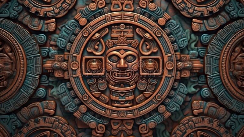 Background with Mayan Pattern. Generative AI Stock Illustration ...