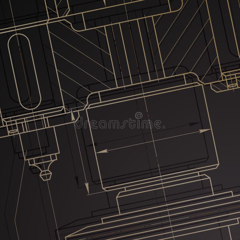 Background of Mechanical Engineering Drawings on Dark Stock ...