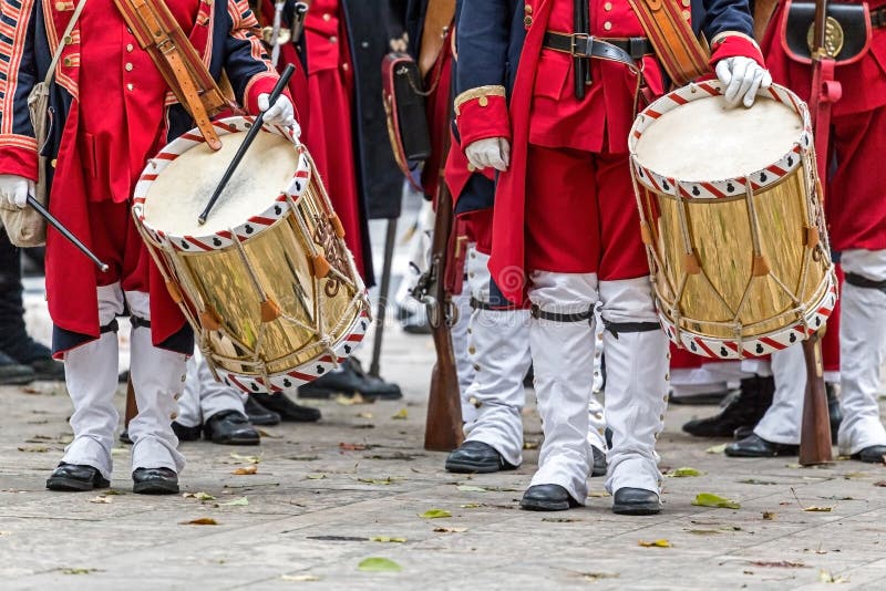 Background of a Medieval Soldiers, Drummers Stock Photo - Image of hand ...