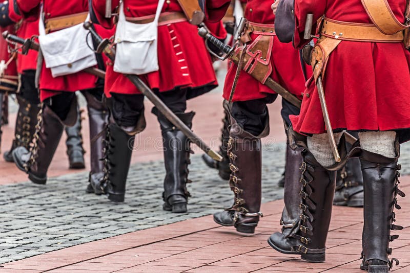 Background with Medieval Soldiers on March Stock Image - Image of ...