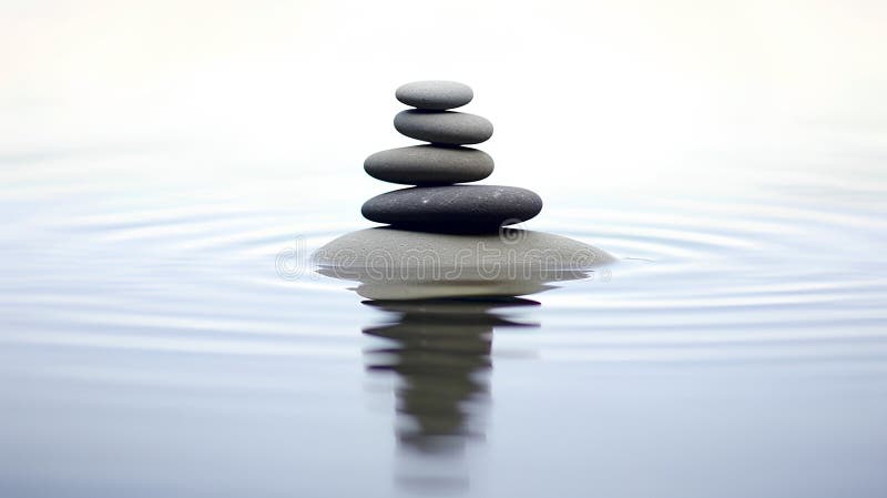 Background for Meditation on the Beach. Zen-stones in the Water. Stock ...