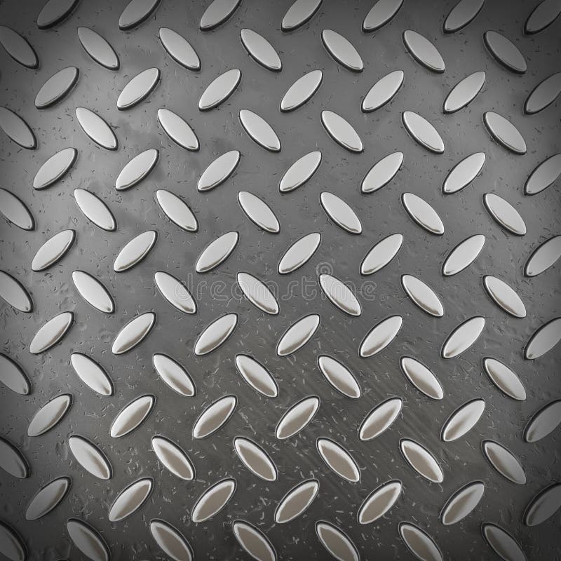 Background of Metal Diamond Plate (3d Render) Stock Illustration ...
