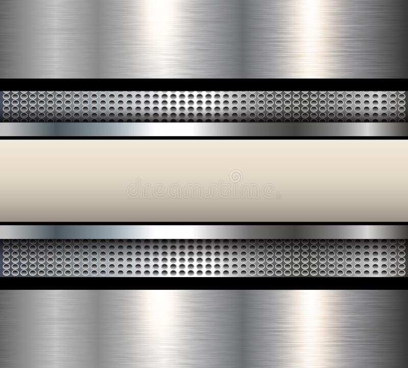 Background with Metal Plate Stock Vector - Illustration of metallic ...