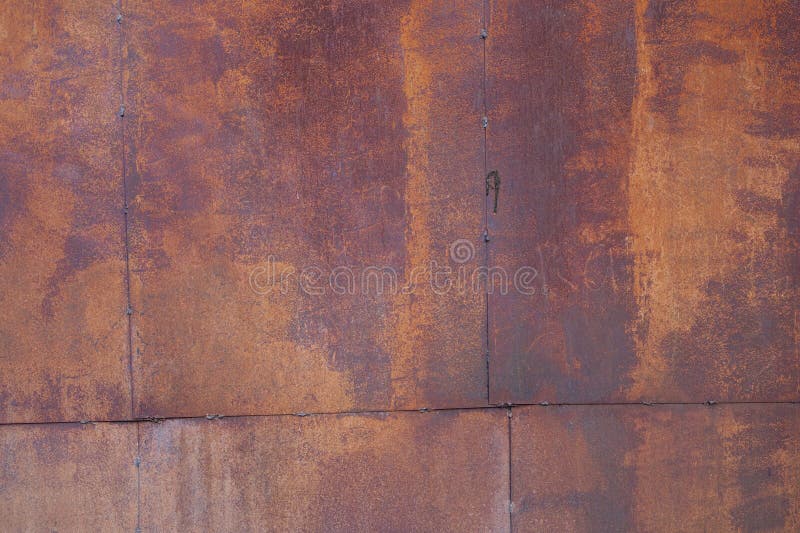 Background of Metal Surface Covered with Tin Sheets with Brown Rust ...