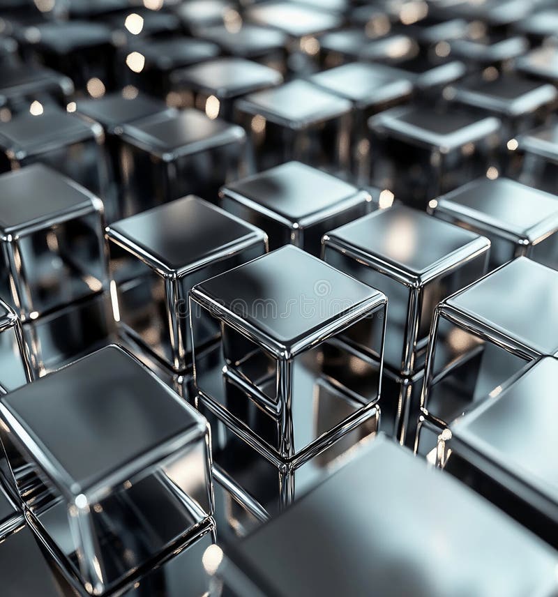 A Background of Metallic Cubes Arranged in an Array, Creating the ...