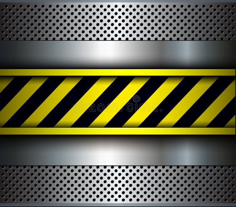 Metallic warning sign stock vector. Illustration of black - 22888588