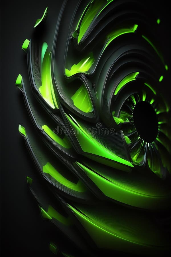 Background with Metallic Effect of Organic Shapes in Green Color Stock ...
