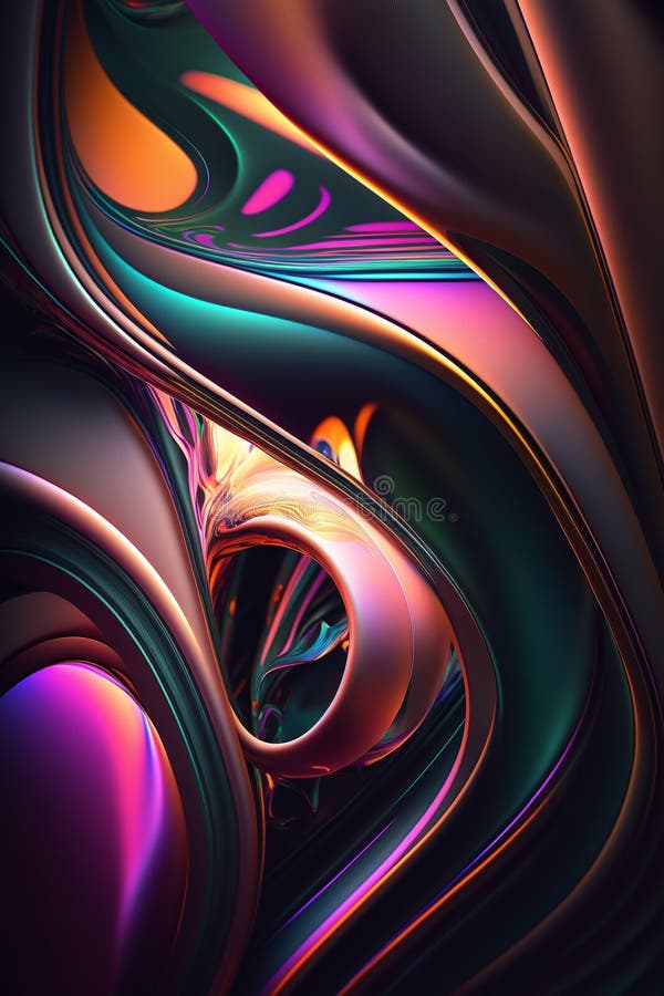 Background with Metallic Effect of Organic Shapes in Pink Color Stock ...