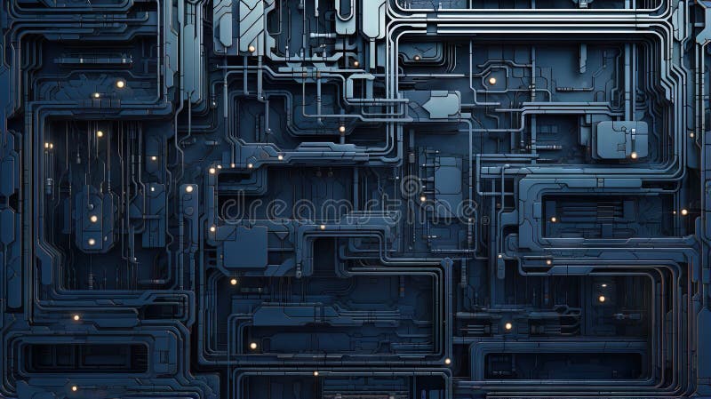 Background with Metallic Panels Texture, Wires and Circuit. Spaceship ...