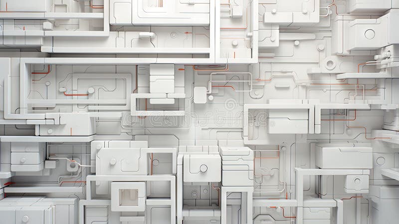 Background with Metallic Panels Texture, Wires and Circuit. Spaceship ...